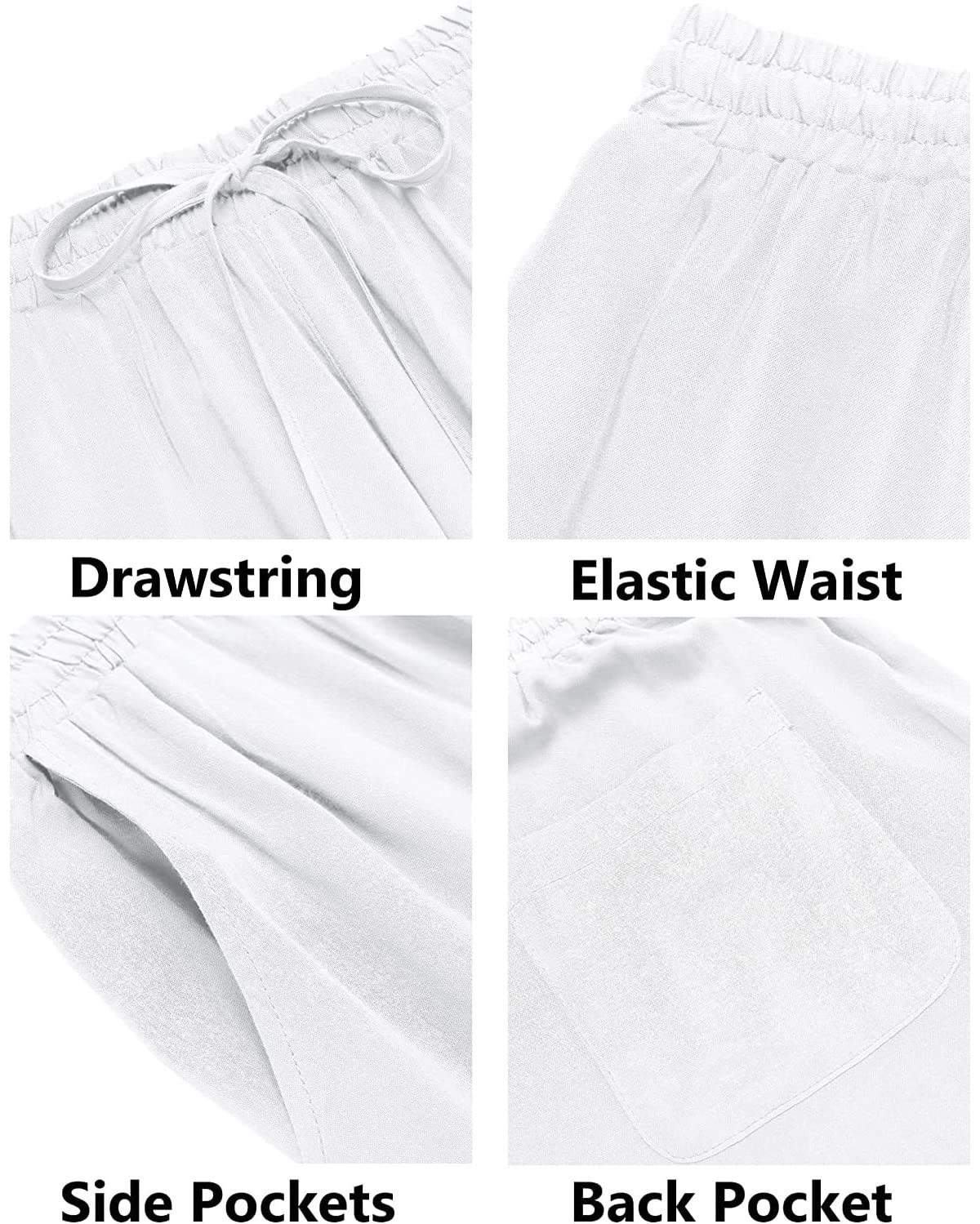 EndoraDore Men 2 Piece Linen Set Button Down Short Sleeve Shirt Summer Beach Shorts Holiday Top and Shorts Set White
