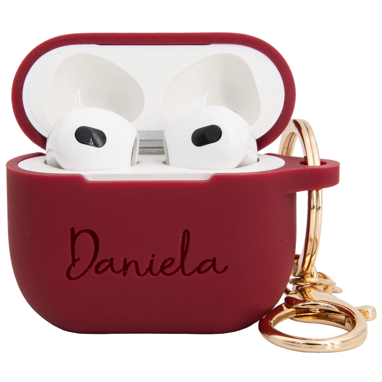 Custom Case Compatible with AirPods 3rd Cover generation With Keychain,Personalized Name Gift Silicon Protective Accessories for Apple Airpods 2nd 1st 3 Pro Birthday for Women Men Girls Boys
