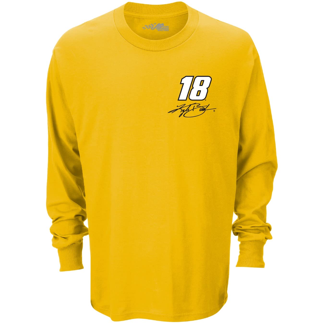 Checkered Flag Sports Kyle Busch Long Sleeve Shirt for Men - NASCAR Yellow Automotive Racing Apparel 2XL