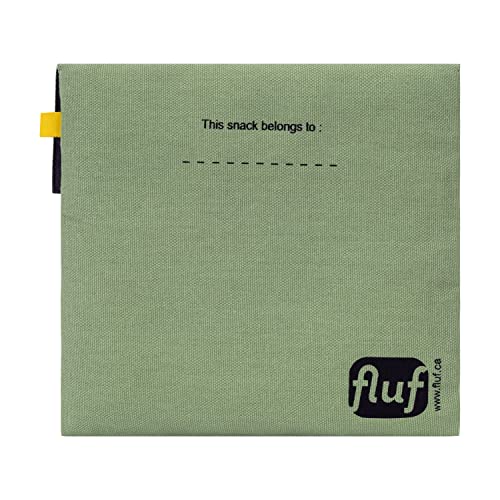 Fluf Flip Snack Sack: Reusable Snack & Sandwich Bag | Organic & Recycled Materials | Tested Food-Safe | Machine Washable (Moss)
