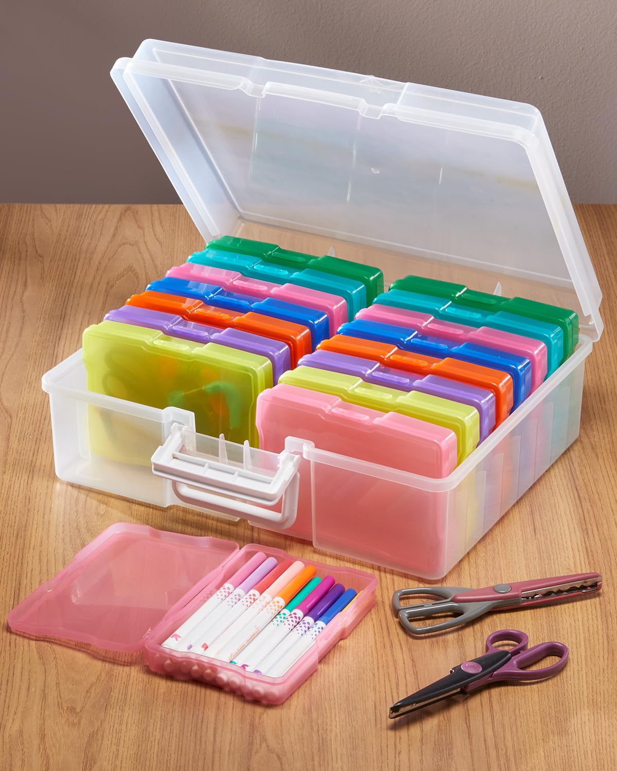 MSR Imports Crafts or Photograph Storage Case with Containers - 17 Pieces - Multicolor, Multicolored