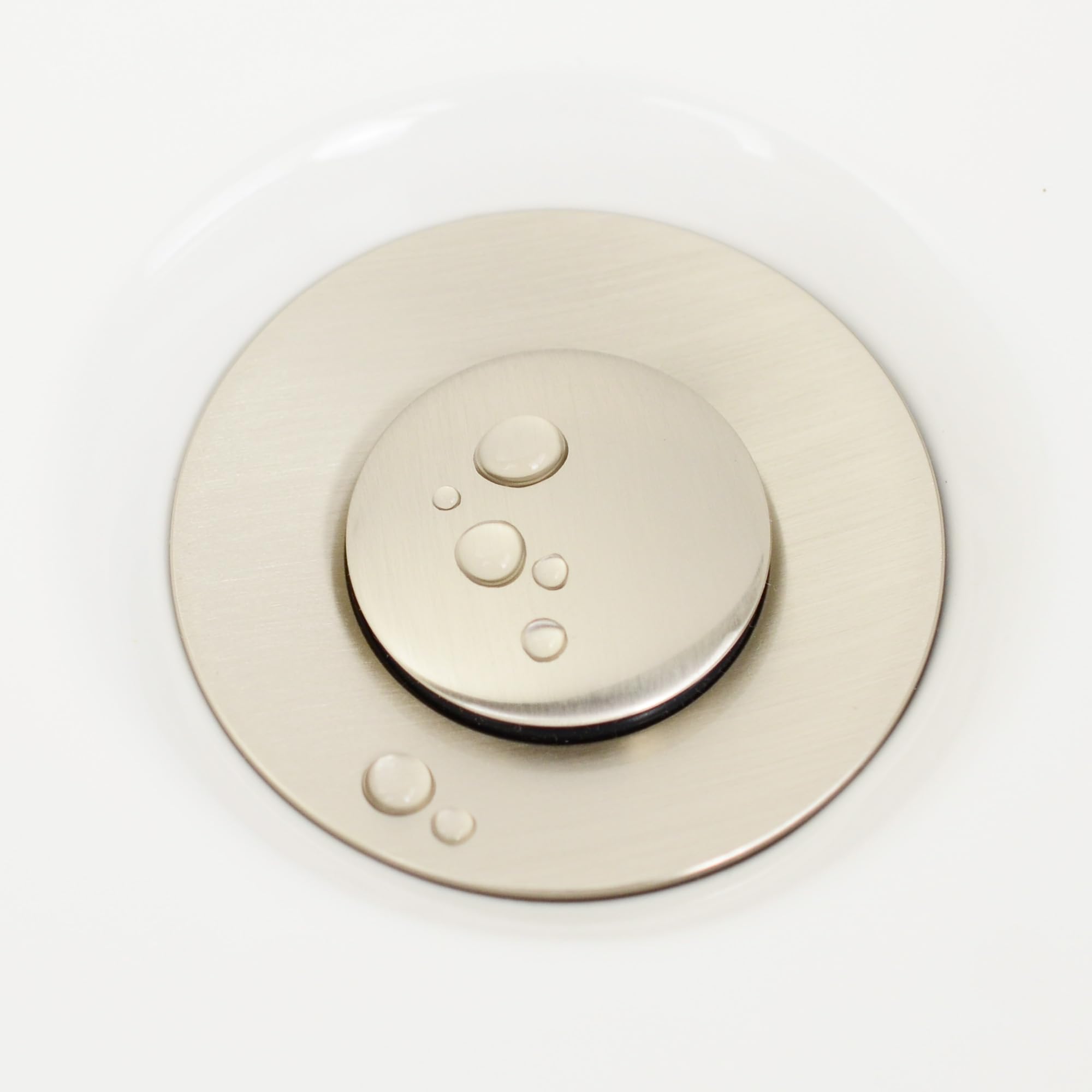 Purelux Bathroom Faucet Vanity Sink Metal Pop-Up Drain Stopper Assembly with Lift Rod and Overflow, Brushed Nickel Finish