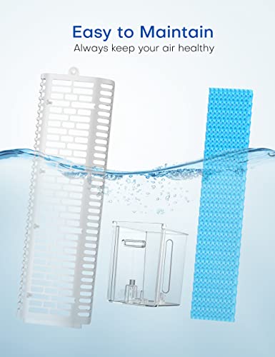 TEMEIKE 3-IN-1 Evaporative Air Cooler, 35-INCH Swamp Cooler Air Conditioner Portable for Room with Remote, 60° Oscillation, 7H Timer, 4 Ice Packs, Windowless Evaporative Cooler for Indoor Home Bedroom