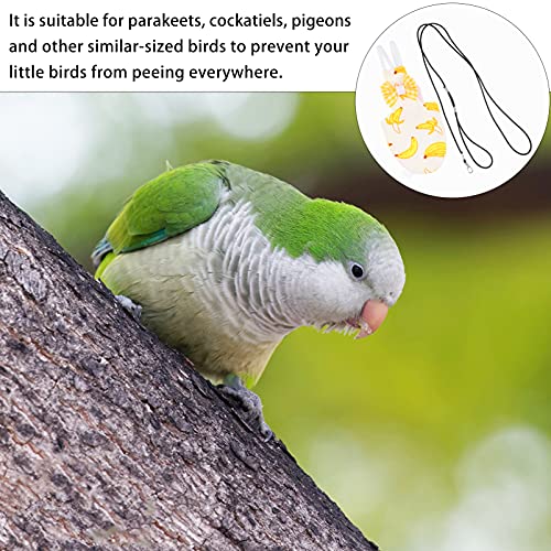 Ipetboom Rope Cotton Cockatiel Bird Pet Light Parrot Supplies Macaw Washable Nappy- Training & Harness Parakeet Suit Adjustable Budgie Clothes Pad Nappies Yellow Flight Pee Breathable S
