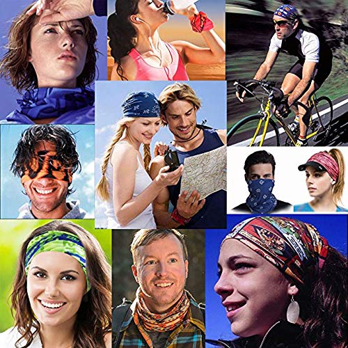 Cutewing Bandana Mask Neck Gaiter Balaclava Face Scarf Outdoor Magic Hiking Yoga Headband for Dust Seamless High Elastic Multi Bandanas with UV Resistance 10PCS