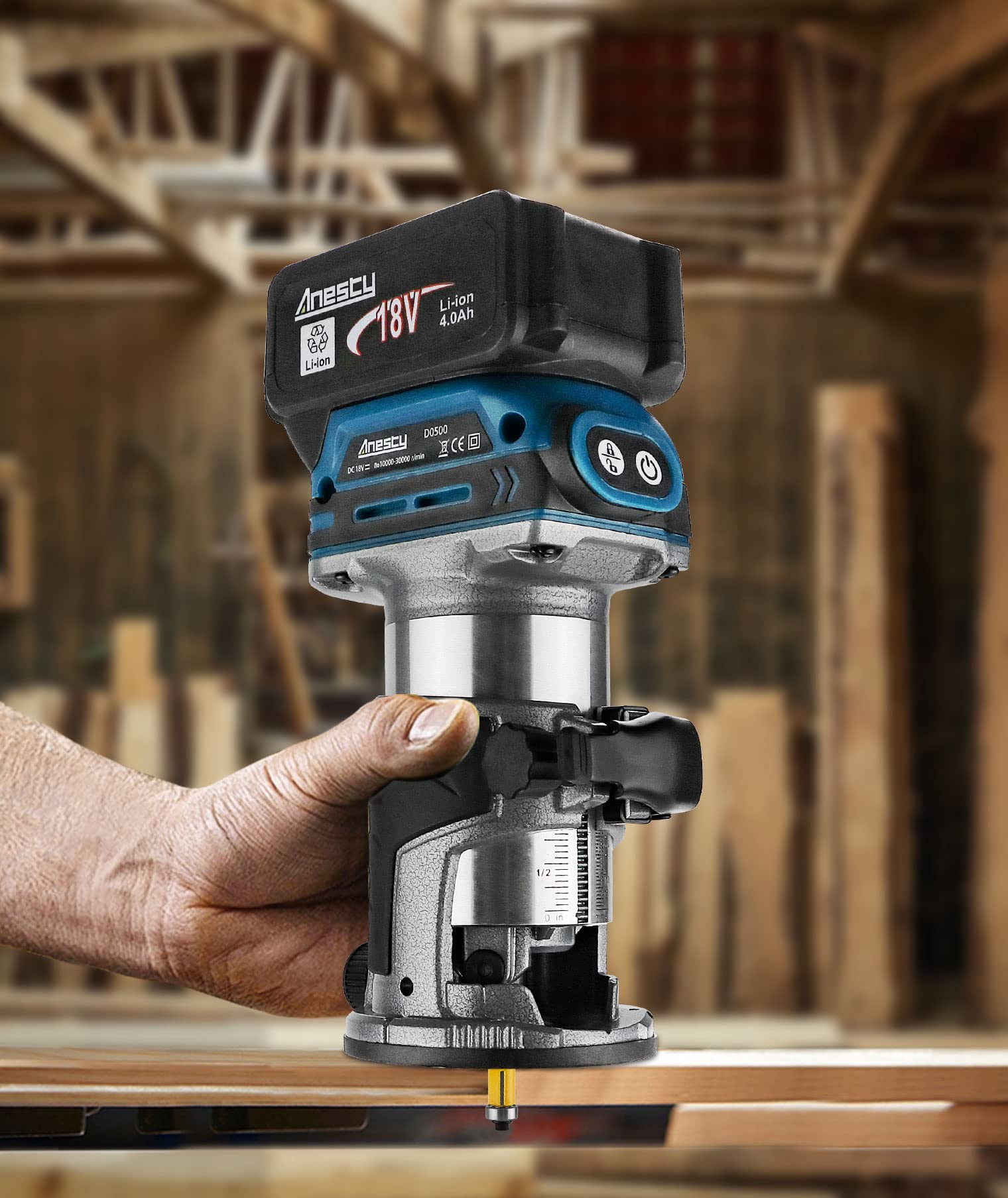 Cordless Trim Router Woodworking Kit - 18V Brushless Palm Router Compact Router with Trimmer/Fixed Base, Variable Speed Wood Router Laminate Trimmer Tool with Fast Charger, 1/4" & 3/8" Collet etc