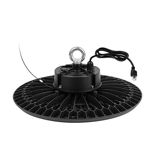 Q QINGCHEN UFO LED High Bay Light 200W 6500K Cool White,ETL Listed High Bay LED Light for Factory Work Shop Plant Growth, Replacement for 800W MH/HPS