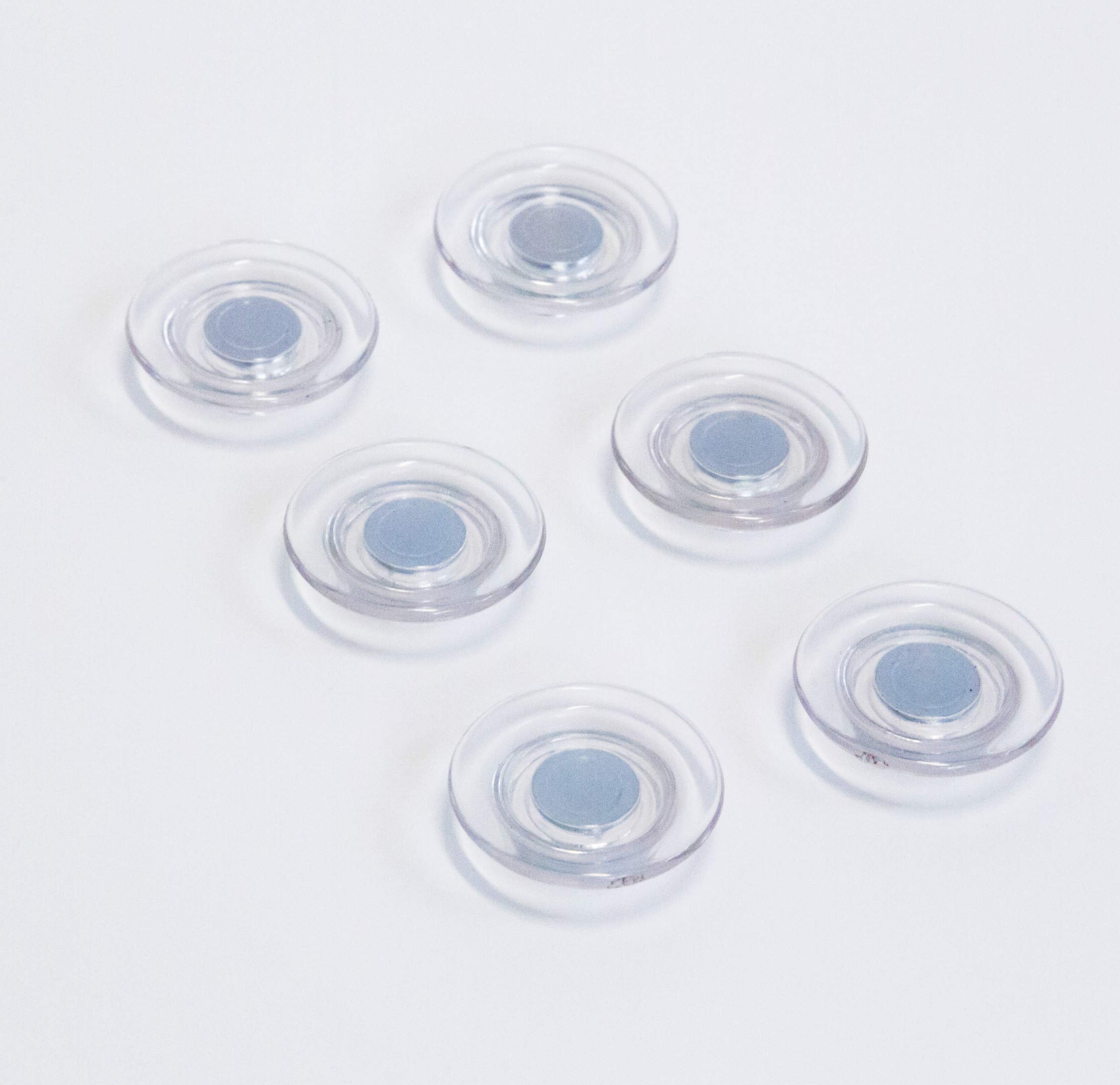 Clear Button Magnets for Glass Boards and Magnetic Whiteboards, Refrigerators, Cabinets - 6 Pack