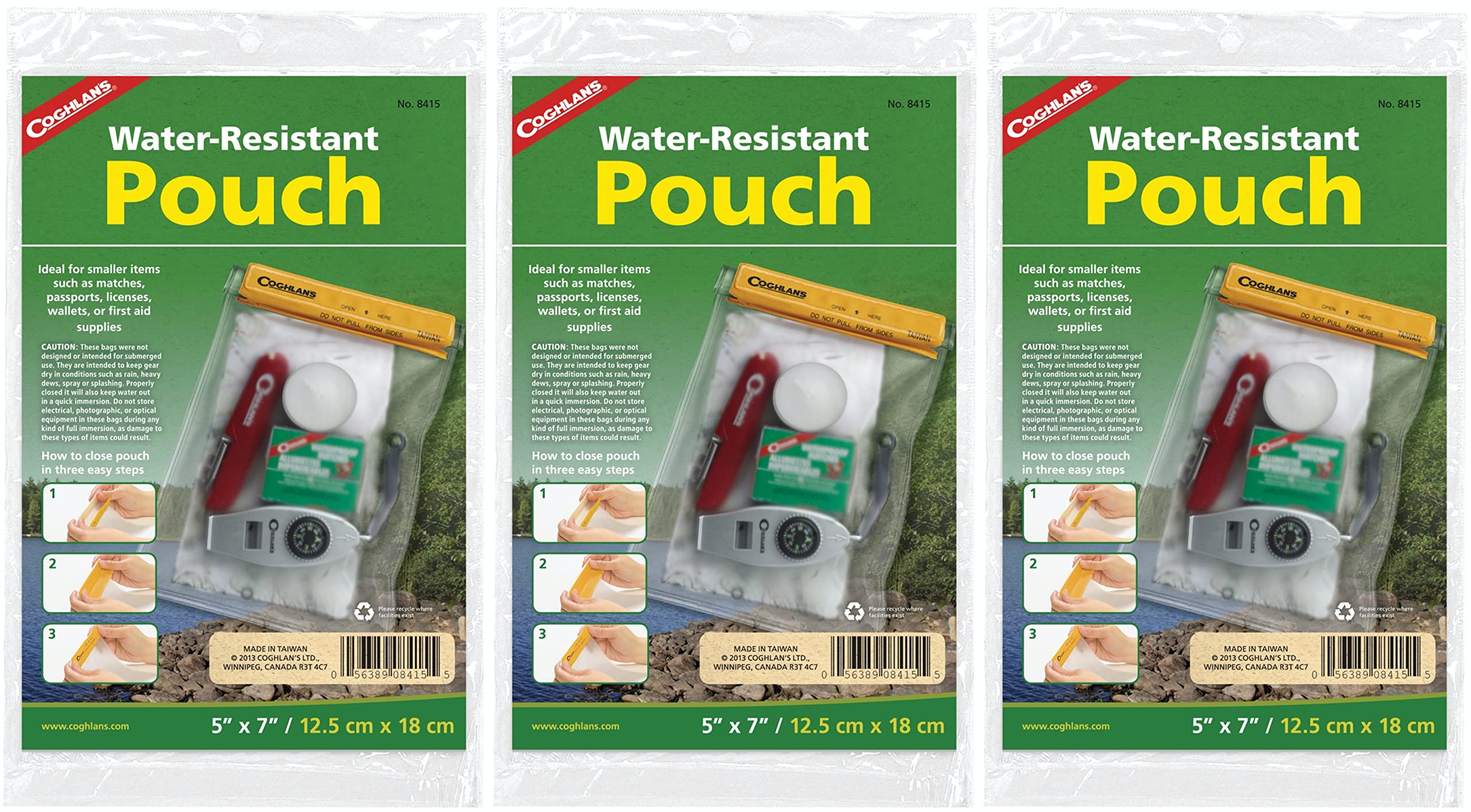 Coghlan's 8415 5" X 7" Clear PVC Water-Resistant Pouch Dry Bag