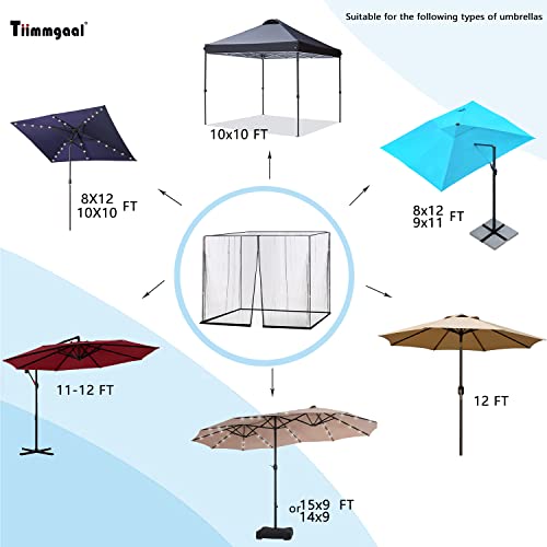 Tiimmgaal 10' x 10' Patio Umbrellas Netting Mosquito Netting, Gazebo Canopy Patio Umbrella square clearance or circularity OtdoorCanopy Umbrella Screen (Black)(Note: mosquito netting only)