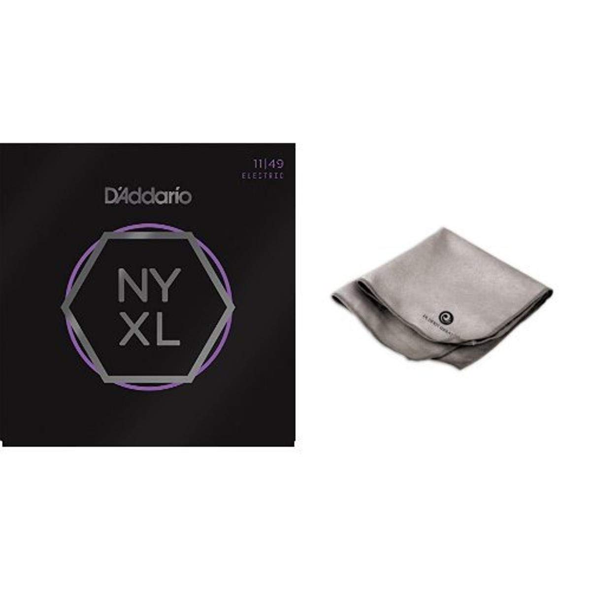 D'Addario NYXL1149 Nickel Wound Electric Guitar Strings, Medium 3 Pack with Microfiber Polish Cloth