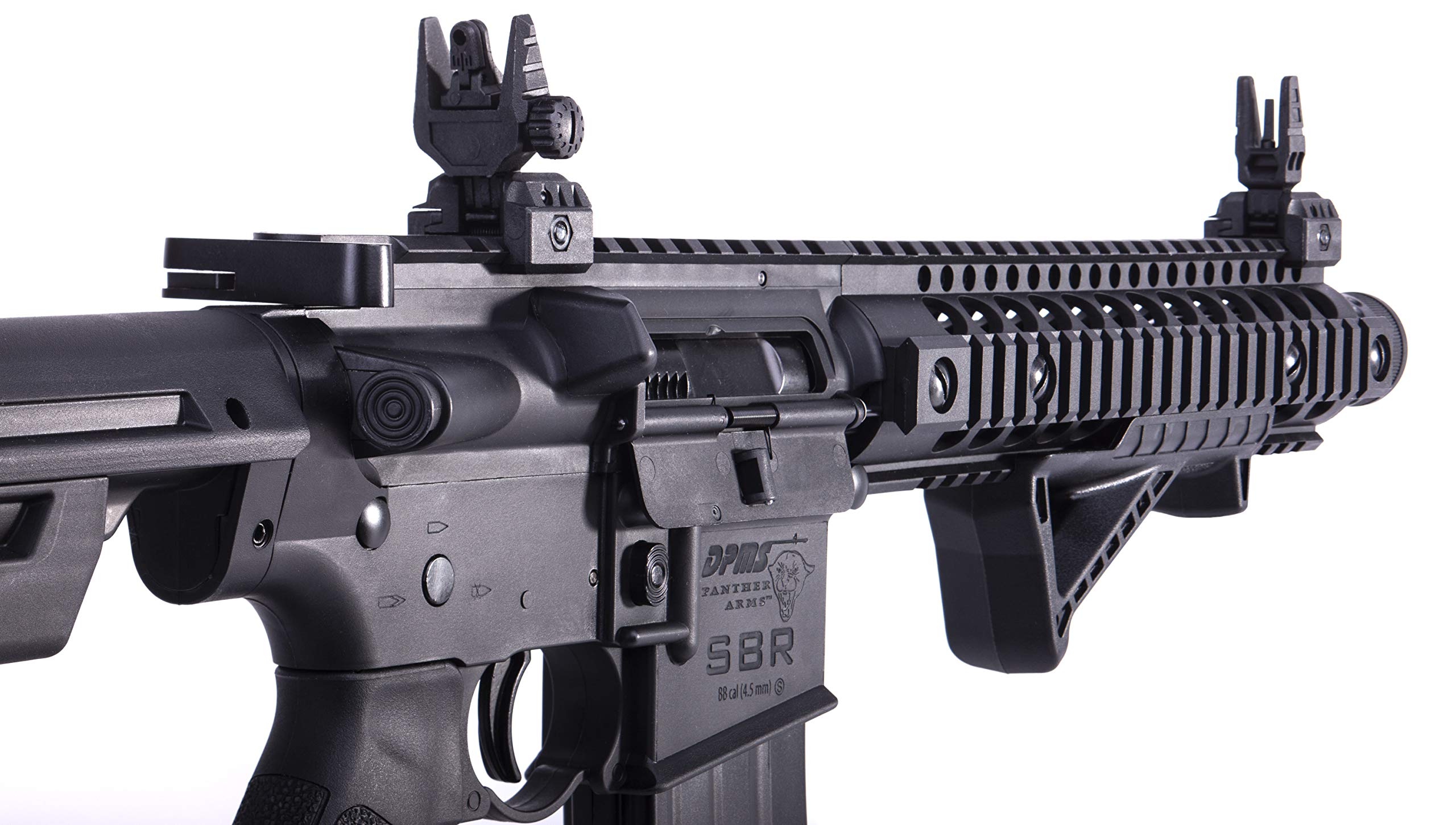 Crosman Full Auto SBR CO2-Powered BB Air Rifle With Dual Action Capability DSBRFDE, Black/FDE