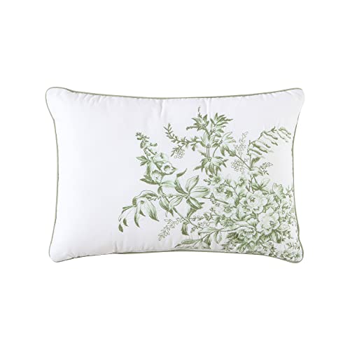 Laura Ashley Throw Pillow Decorative Pillow for Couch or Bed, Cottage Home DƩcor, 14 x 20, Bedford Green