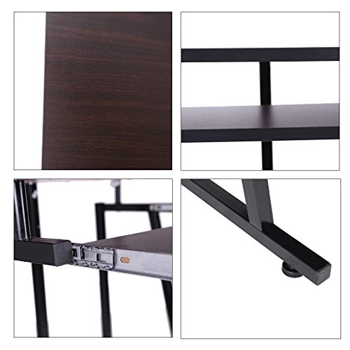 Clear Desk Home Office Home Office Wood Computer Desk with Keyboard Tray, Students Writing Table with Storage Drawers Hutch (Black, One Size)