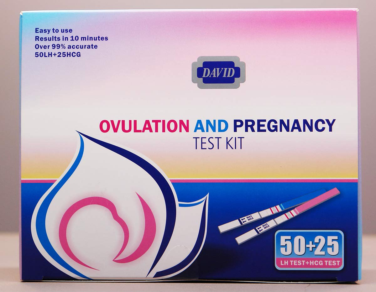 David 50 LH Ovulation Test Strips and 25 HCG Pregnancy Test StripsĀ Combo Pack with 75 Free Urine Cups