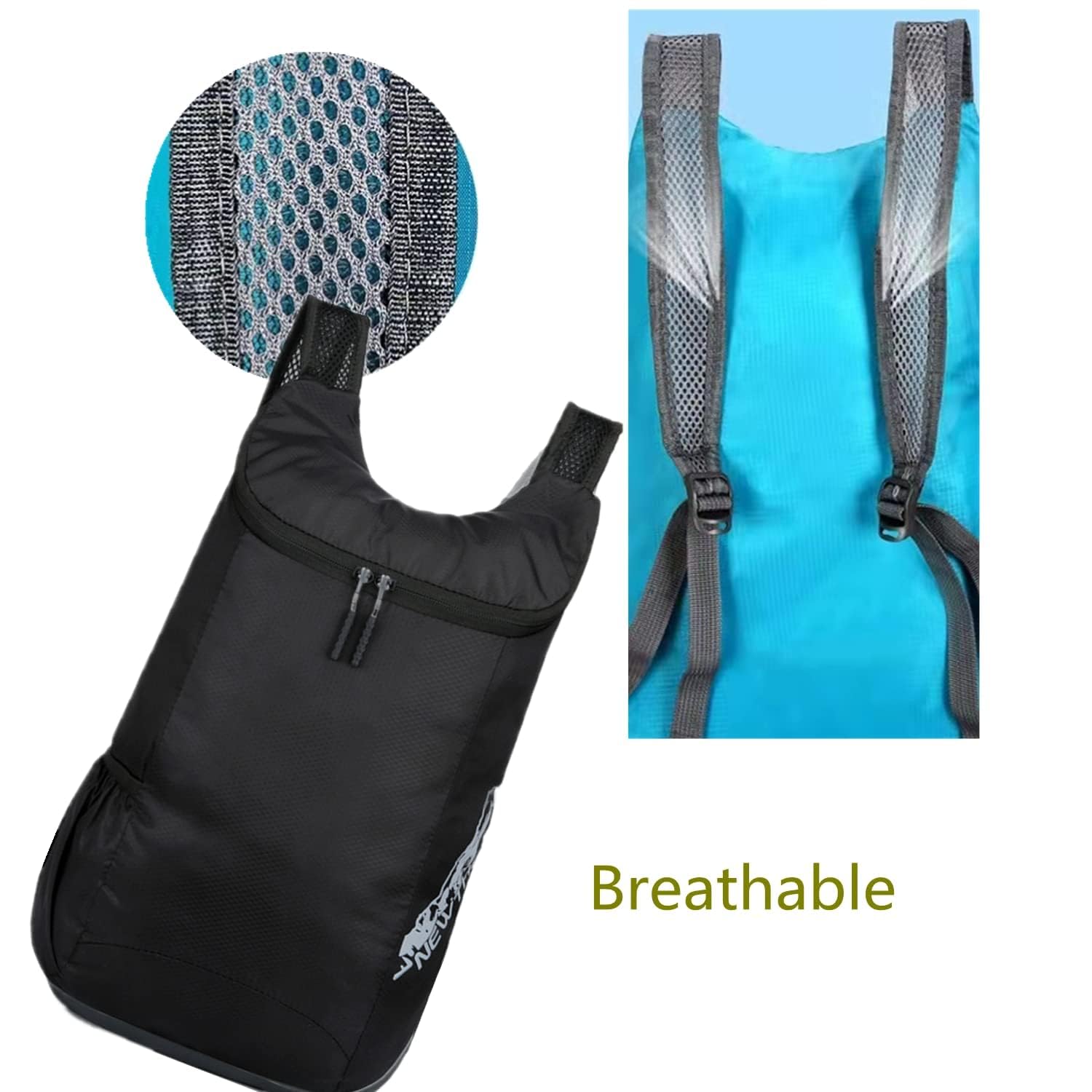 Dladhict 14L Hiking Backpack Lightweight Packable Hiking Daypack Water Resistant Lightweight Foldable Hiking Backpack for Travel Camping Outdoor Small Travel Outdoor Foldable Shoulder Bag (Black)
