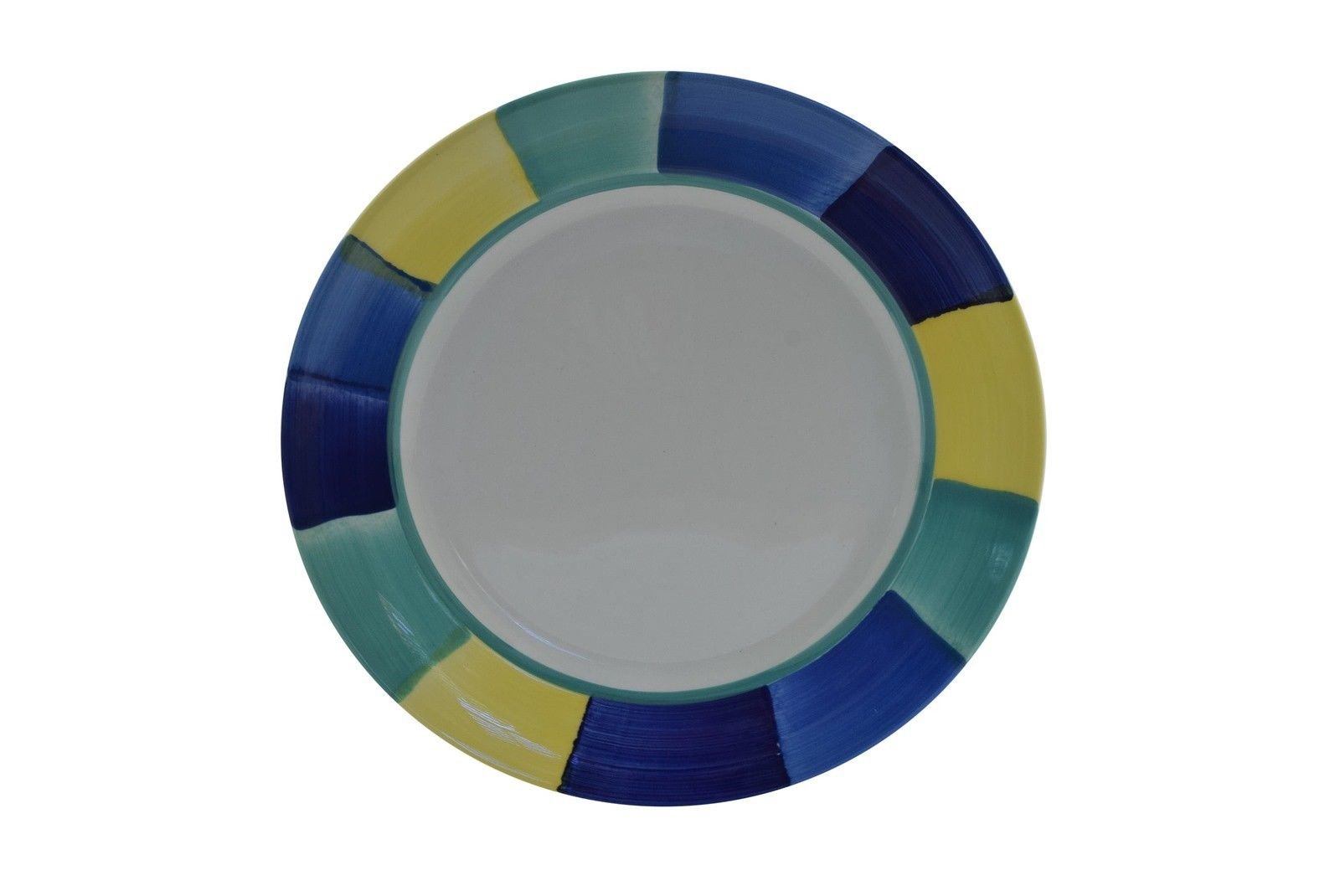 Crate and Barrel Italy Blue Green Yellow ITALY 10" Dinner Plate