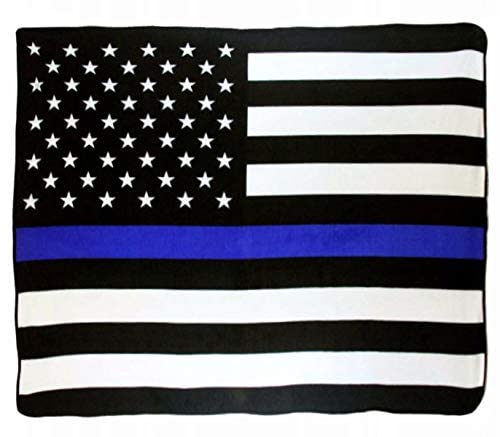 Infinity Republic - Thin Blue Line Soft Fleece Throw Blanket - 50x60 Perfect for Living Rooms, bedrooms, Kids' Rooms, Outdoors!