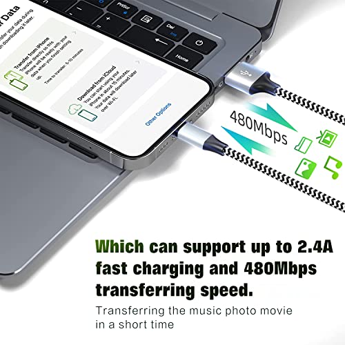 iPhone Charger 3Pack 6ft USB Lightning Cable Cord，Mfi Certified Apple Charger Fast Charging Nylon Braided iPhone Cable,Compatible with iPhone 14/13/12/11/X/Pro/Max/8/7/6/6S/SE/Plus/iPad