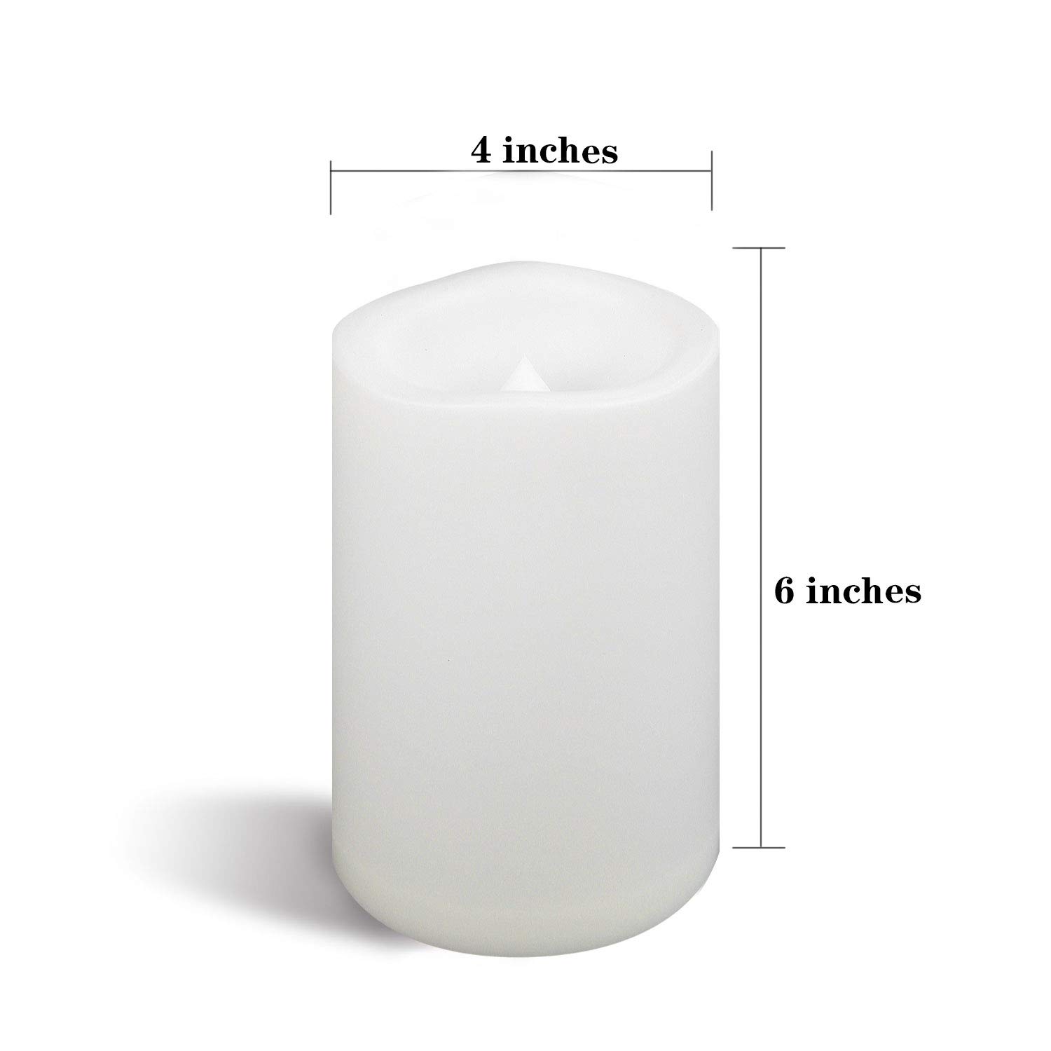YINCHI Outdoor Waterproof Flameless Candle with Timer Flickering Large Plastic Battery Operated LED Lantern Light Bright Electric Pillar for Outside Patio Garden Party Wedding Decorations 4β(D)x6β(H)