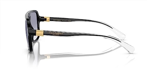 Dolce & Gabbana Men's Round Fashion Sunglasses, Black/Clear Gradient Blue, One Size