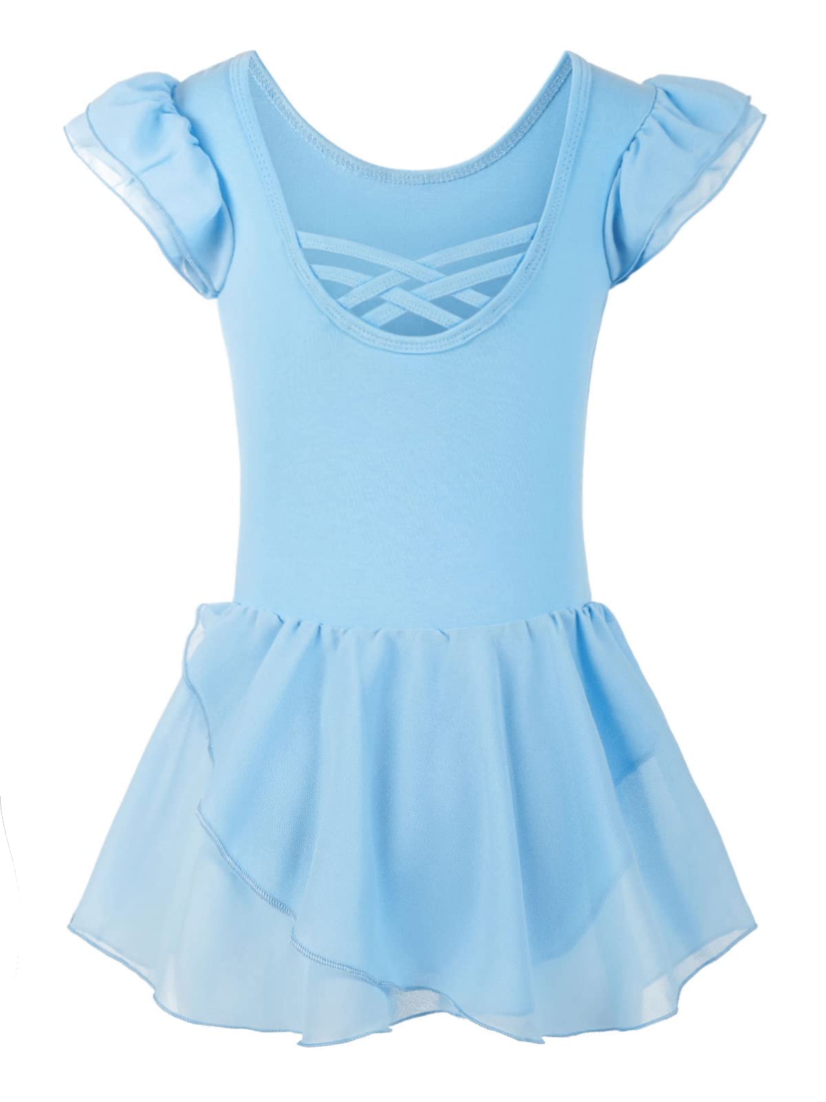 Dance Leotard for Girls Leotards for Toddlers Size 5 Blue Ballet Dress Clothes With Tutu for Dance Class
