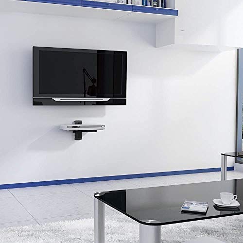 WALI Floating Wall Mounted Shelf with Transparent Strengthened Tempered Glass for DVD Players, Cable Boxes, Games Consoles, TV Accessories (CS201), 1 Shelf, Black