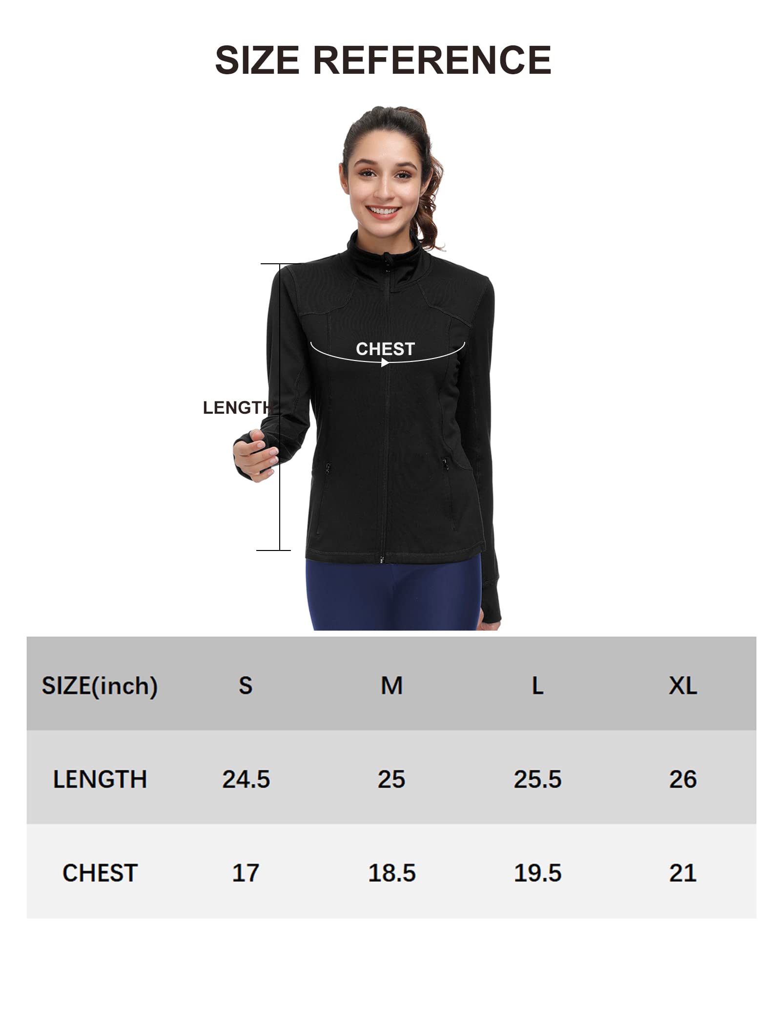 Dolcevida Womens Sports Jackets Zip Up Workout Yoga Jacket with Pockets