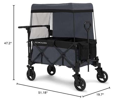 Delta Children Adventure Stroller Wagon, Grey/Black