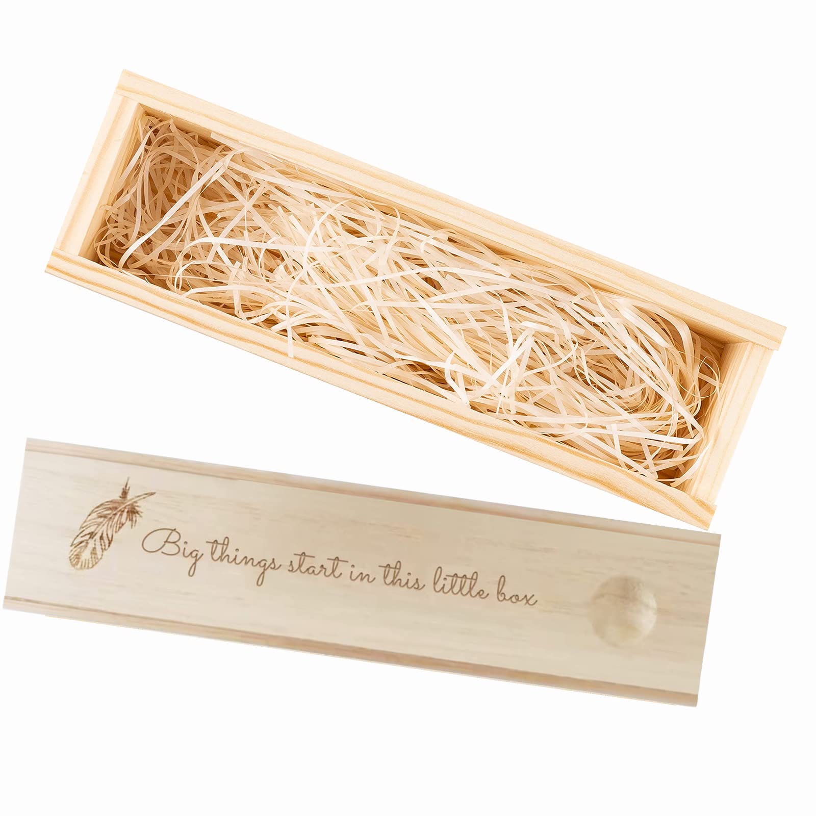 MufHomse Pregnancy Test Keepsake Box Baby Announced Box for Dad Surprise Pregnancy Announcements for Grandparents Baby Keepsake box Pine Wooden Storage Boxes