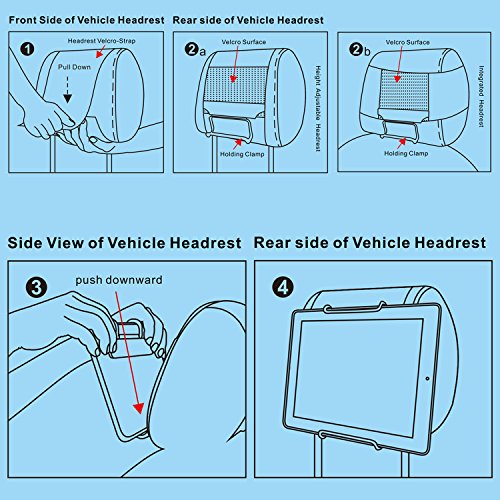 TFY Car Headrest Mount Holder for all Kindle Fire - Kindle Fire HD 6 / HD 7 / HD X7 / HD X9 / HD 6 (2014) / HD 7 (2014) / HD 6 (Kid Edition) / HD 7 (Kid Edition) / New Fire 7 (2015) / HD 8 / HD 10