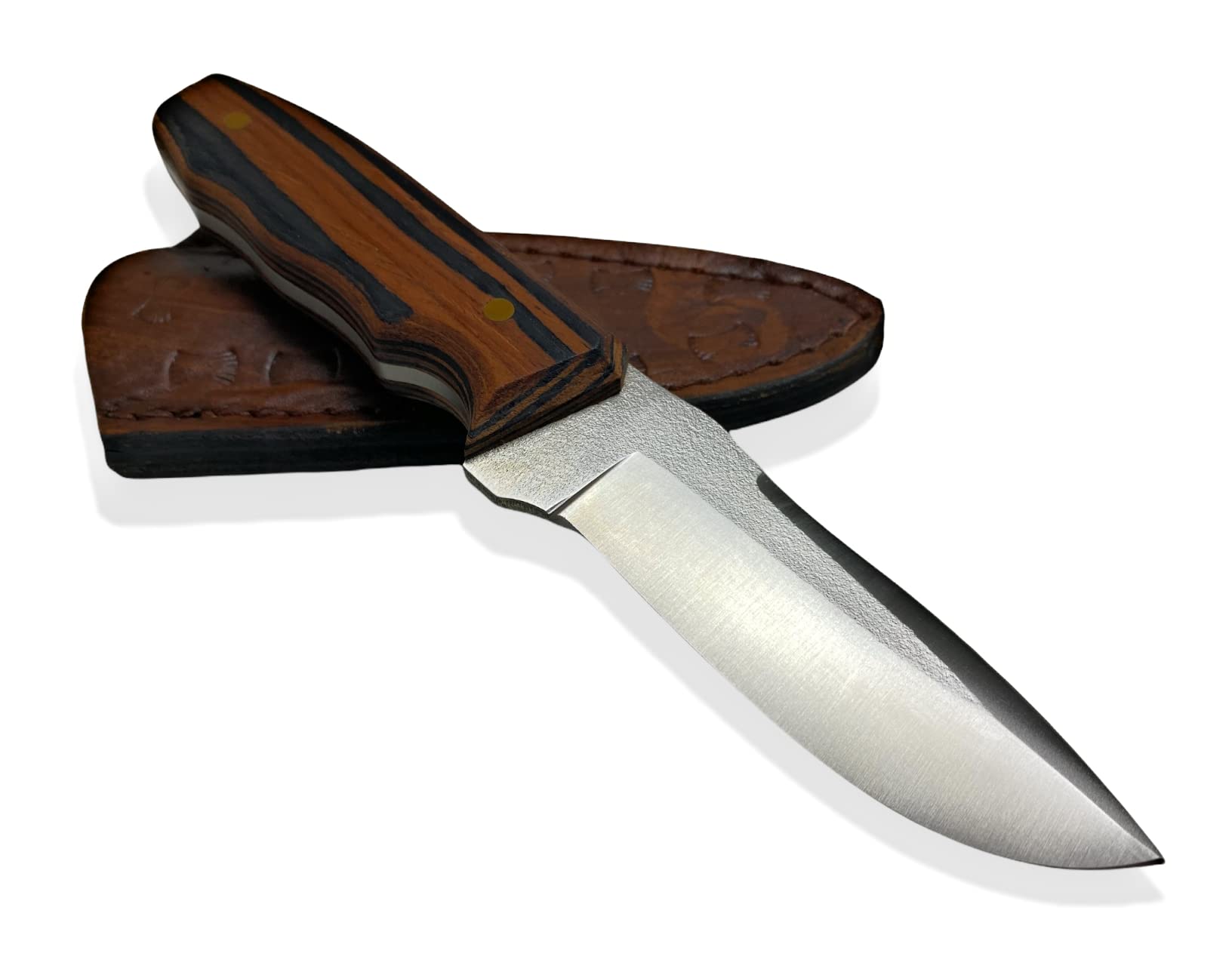 Custom Handmade Tactical Knife-4116 Stainless Steel Survival Knife for Hunting and Camping- Fixed Blade Knives with Ebony Tree Wood- Include Sheath