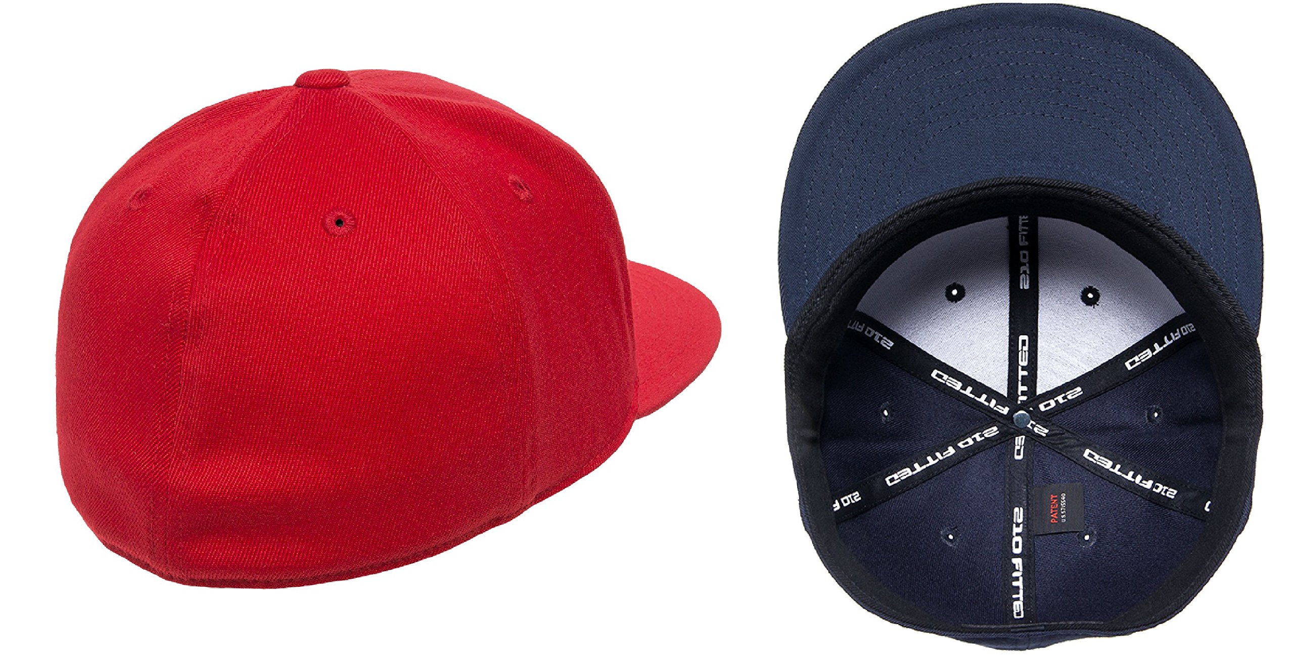 Custom Flexfit 210 Personalize Hat Add Your Own Text Embroidered Fitted Flatbill (Black, XXL (7 5/8” - 8"))