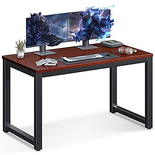 Coleshome Computer Desk 47 inch Modern Sturdy Office Desk Study Writing Desk for Home Office,Teak