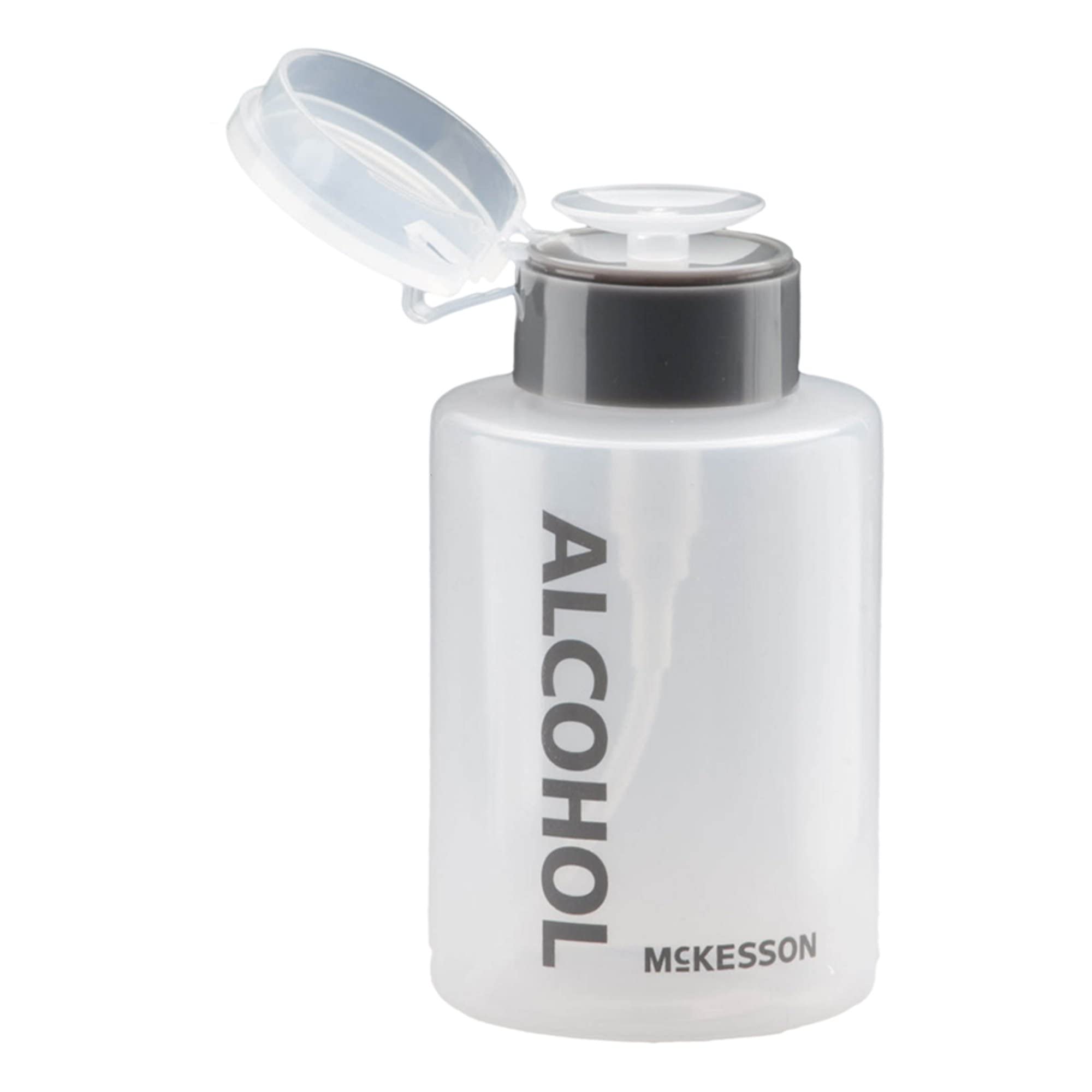 McKesson Alcohol Dispenser with Imprint - Polyethylene with Locking Cap - Translucent, 9 oz, 4 3/4 in x 2 1/2 in, 1 Count