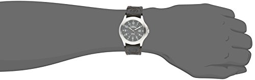 Timex Men's T40091 Expedition Metal Field Black/Brown Nylon/Leather Strap Watch