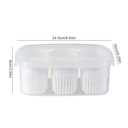 UIYIHIF Food Storage Containers with Lids Airtight 6PCS Reusable Divided Fridge Organizer Removable Individual Plastic Food Containers for Pantry Organization and Storage