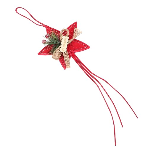 HOOTNEE Christmas Bell Ornament Felt Stars for Crafts Office Pine Tree Decor Pine Wood Country Decor red Felt 1Pc