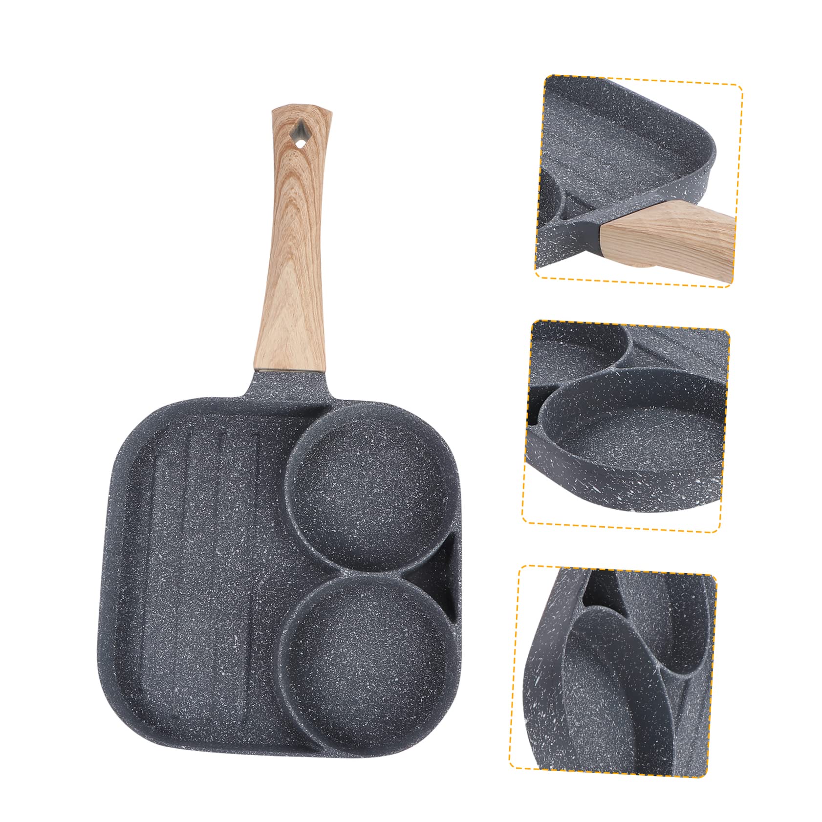 DOITOOL Poached Egg Pan Fried Egg Pan Pot Induction Cooker Aluminum Alloy Burger Pan Sandwich Making Pan Bacon Cooking Pan