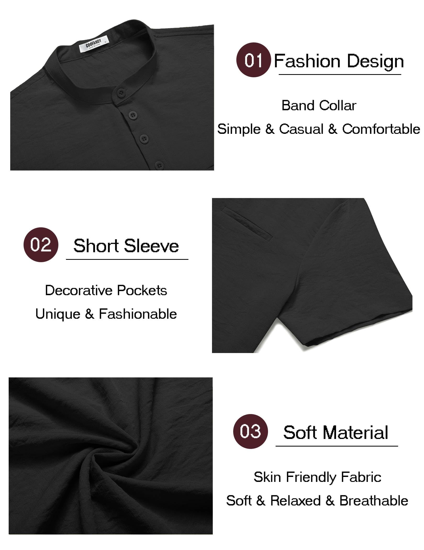 COOFANDY Men's 2 Piece Linen Set Short Sleeve Henley Shirts and Shorts Summer Beach Yoga Pants Set
