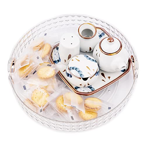 Lazy Susan Organizer Lazy Susan Turntable for Cabinet Rotating Spice Rack for Kitchen Clear Lazy Susan for Fridge, Bathroom, Countertop(Small)