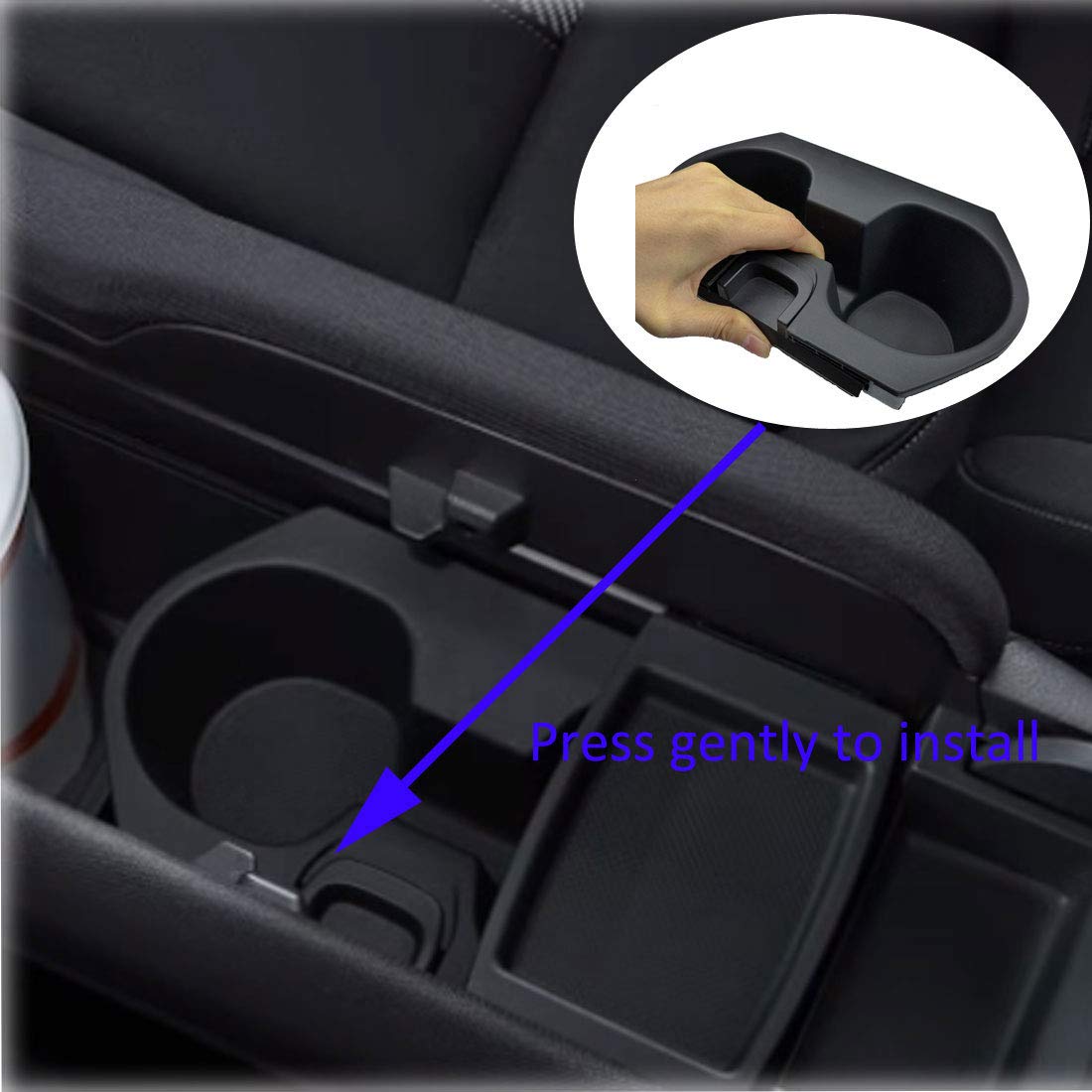 Cup Holder Drink Bottle Holder Adapter Fits for Honda Civic 2016 -2021 Replace 83446-TBA-A01ZA Automotive Car Cup Holders Insert Expansion Adapter(Black,1PCS)
