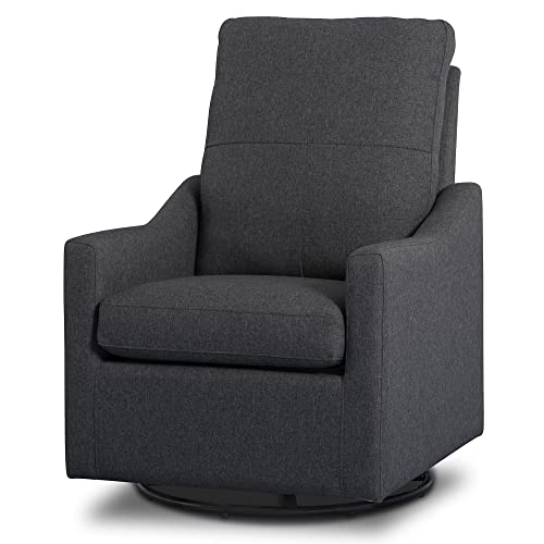 Delta Children Kenwood Glider Swivel Rocker Chair, Dark Grey