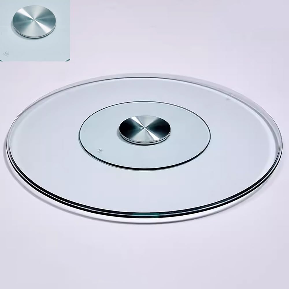 Lazy Susan Turntable Round Tabletop Rotating Serving Tray,27/32/36inch Dining Table Serving Plate With Aluminum Alloy Bearing,Transparent (Size : 90cm/36in)
