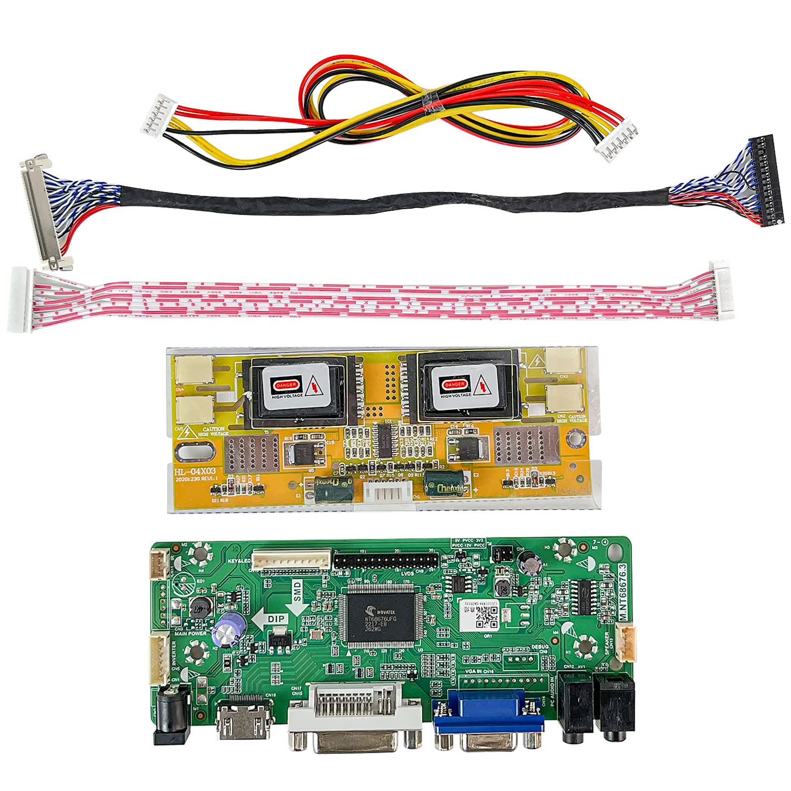 Displayers HDMI+DVI+VGA Audio Input Display Driver Board LCD Controller Board 30Pin LVDs 1280x1024 for 17inch M170EG01 M170EG02 19inch LM190E02 LM190E03 LM190E08 LCD Screen Panel