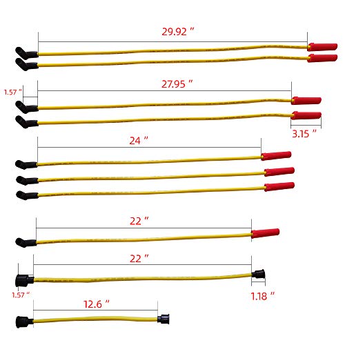 MAS Red Cap Performance HEI Distributor+Spark Plug Wires+Free Pig Tail Kit Replacement for Mopar Chrysler Dodge Plymouth V8 Engines 273 318 340 360 —7500 RPM 65K Coil (Red Hei Kit)