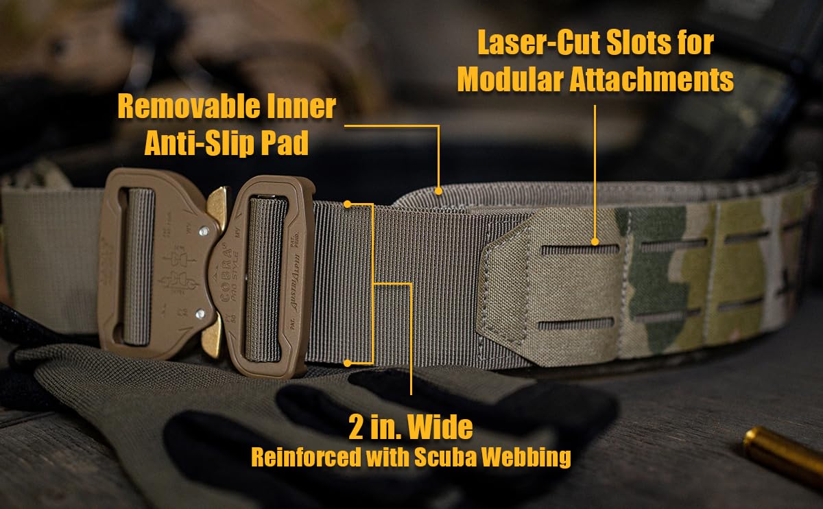 Condor LCS Cobra Gun Belt (Black, Medium/Large: 40.5"-44.5" Long, Waist 34"-36")