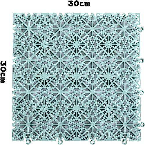 Modular Garage Flooring Tile - Interlocking Soft PVC, 12"x12" Pool Patio Floor, Non-Slip Splicing Floor Mat, Interlocking Drainage Mats Outdoor Indoor (B)