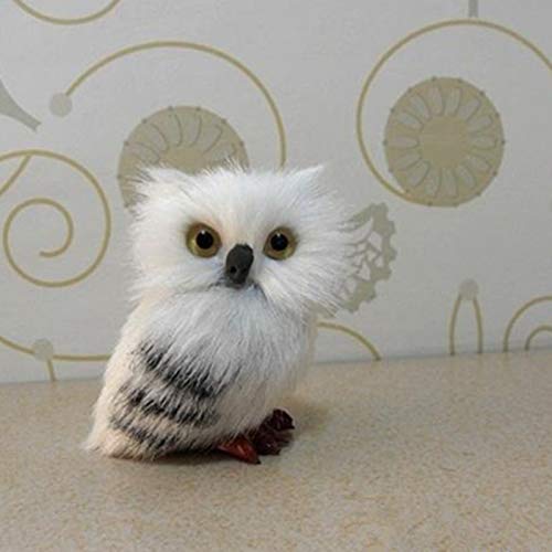ZKTICHY 2PCS Artificial Feathered Owl Realistic Mini Bird Decoration Furry Simulation Owl Model DIY Craft for Home Garden Christmas Tree Hanging Ornaments Decor