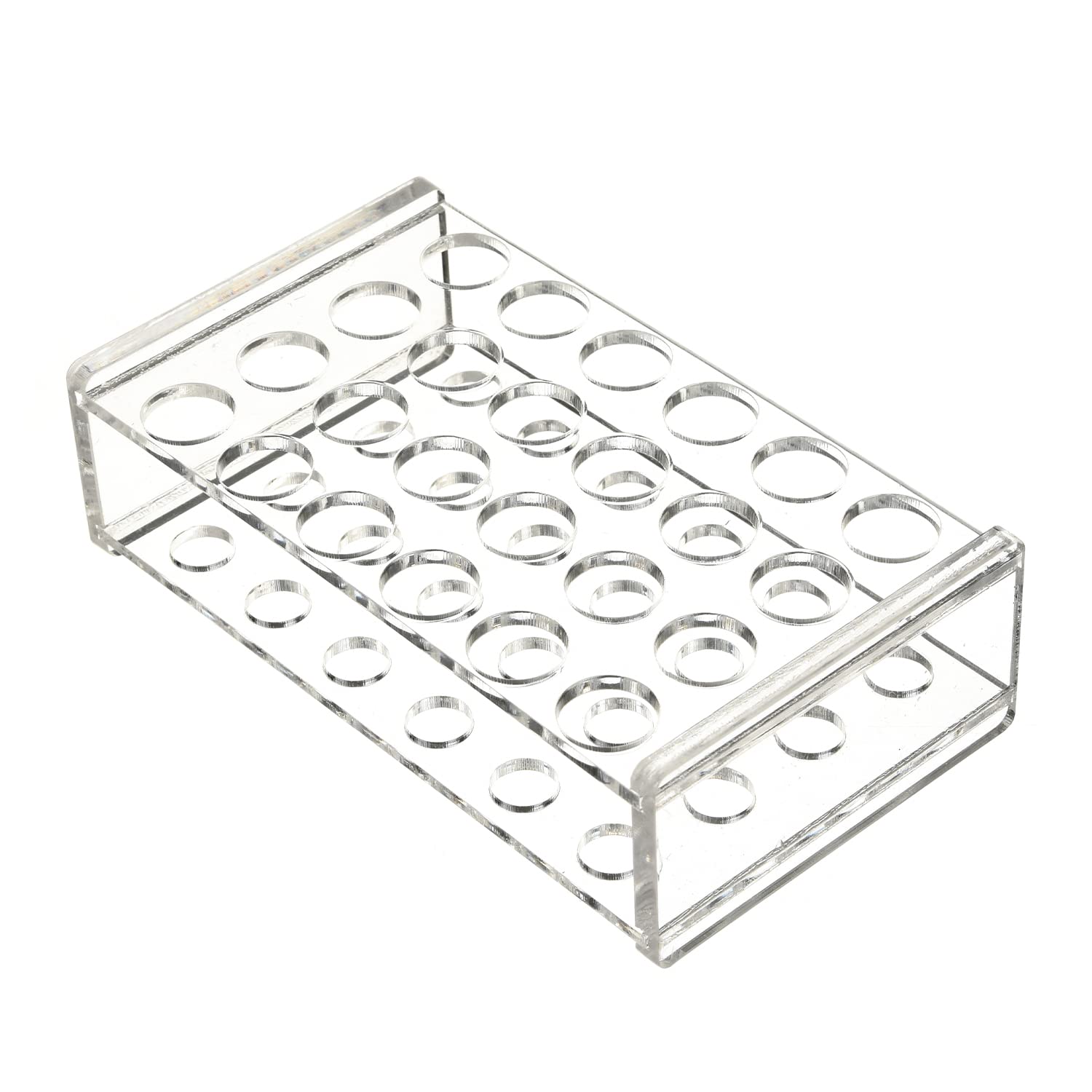 Othmro 2pcs Transparent Acrylic Test Tube Holder Rack,Centrifuge Tube Holder,Plastic Stand for Labortory Holder 14mm 24Holes Suitable for 5ml Test Tubes